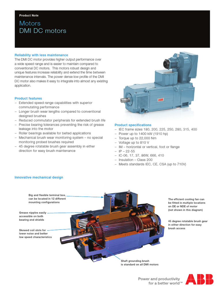 9AKK106899 - DMI DC Motor - 0816 - WEB | PDF | Electric Motor | Machines
