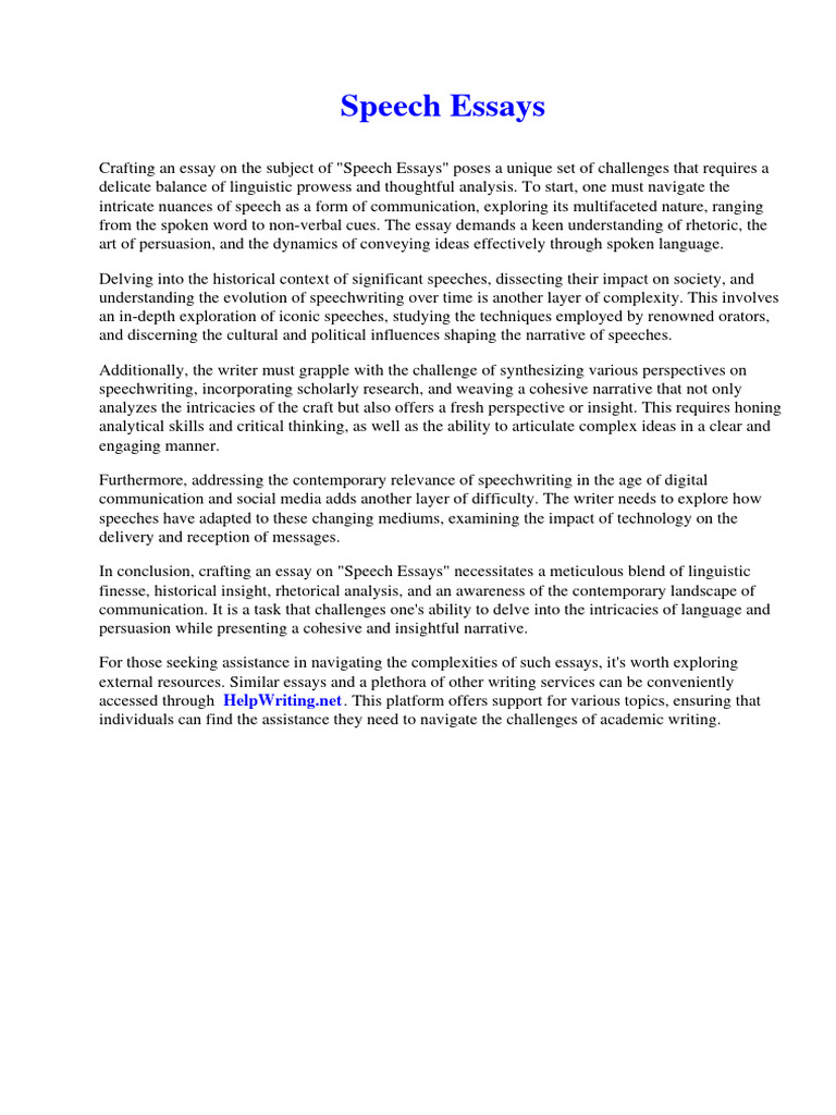 Speech Essays | PDF | Communication | Walmart
