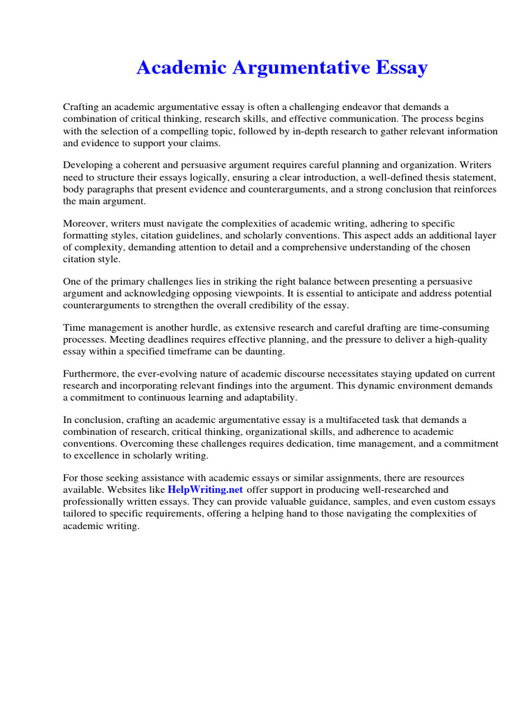 Academic Argumentative Essay | PDF | Essays | Dietary Supplements