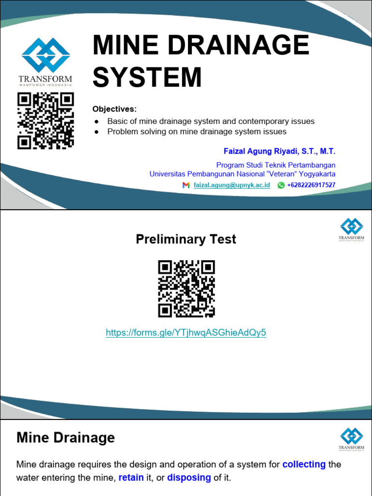 Mine Drainage System | PDF | Drainage Basin | Earth Sciences