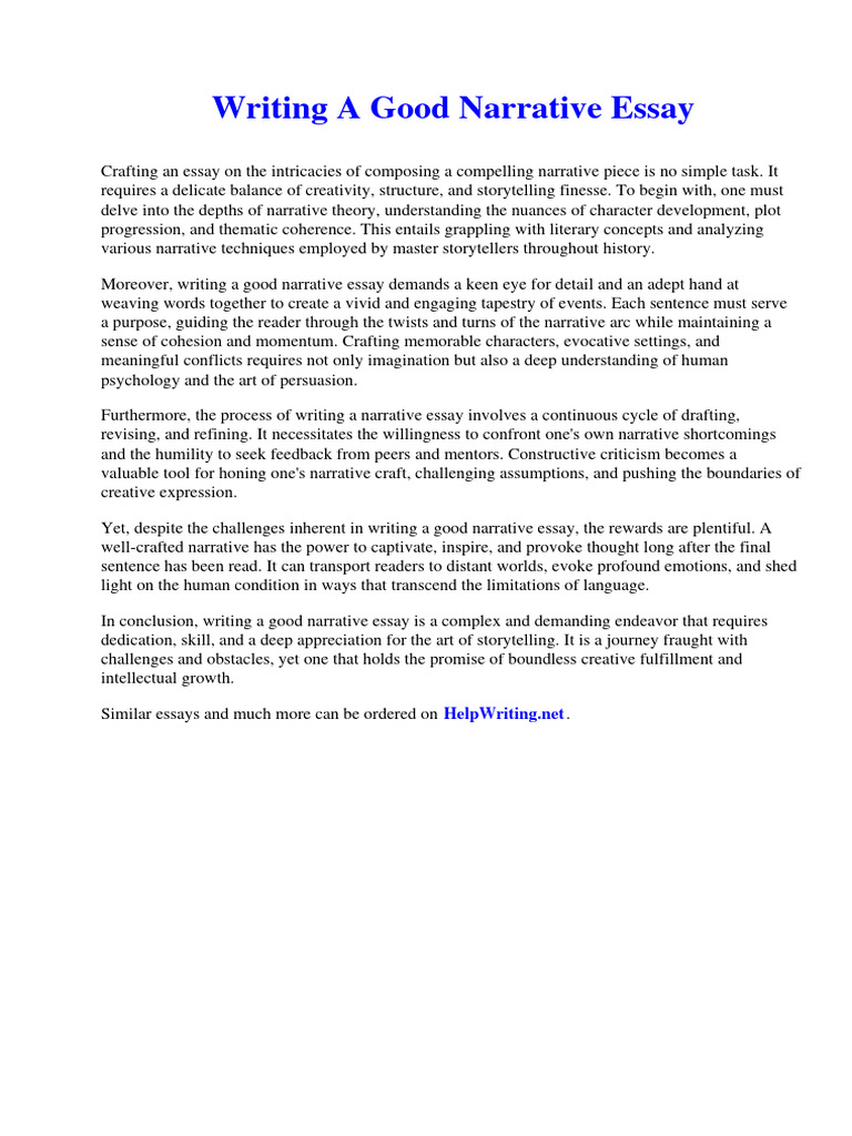 Writing A Good Narrative Essay | Download Free PDF | Narrative | Privacy