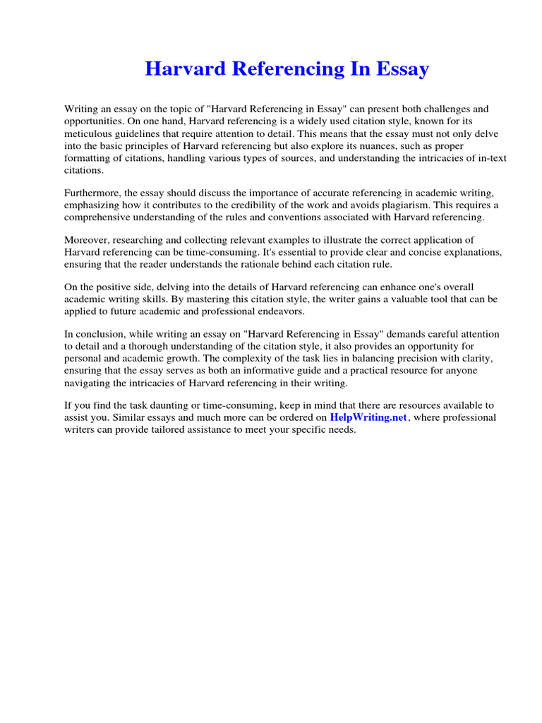 Harvard Referencing in Essay | PDF | Citation