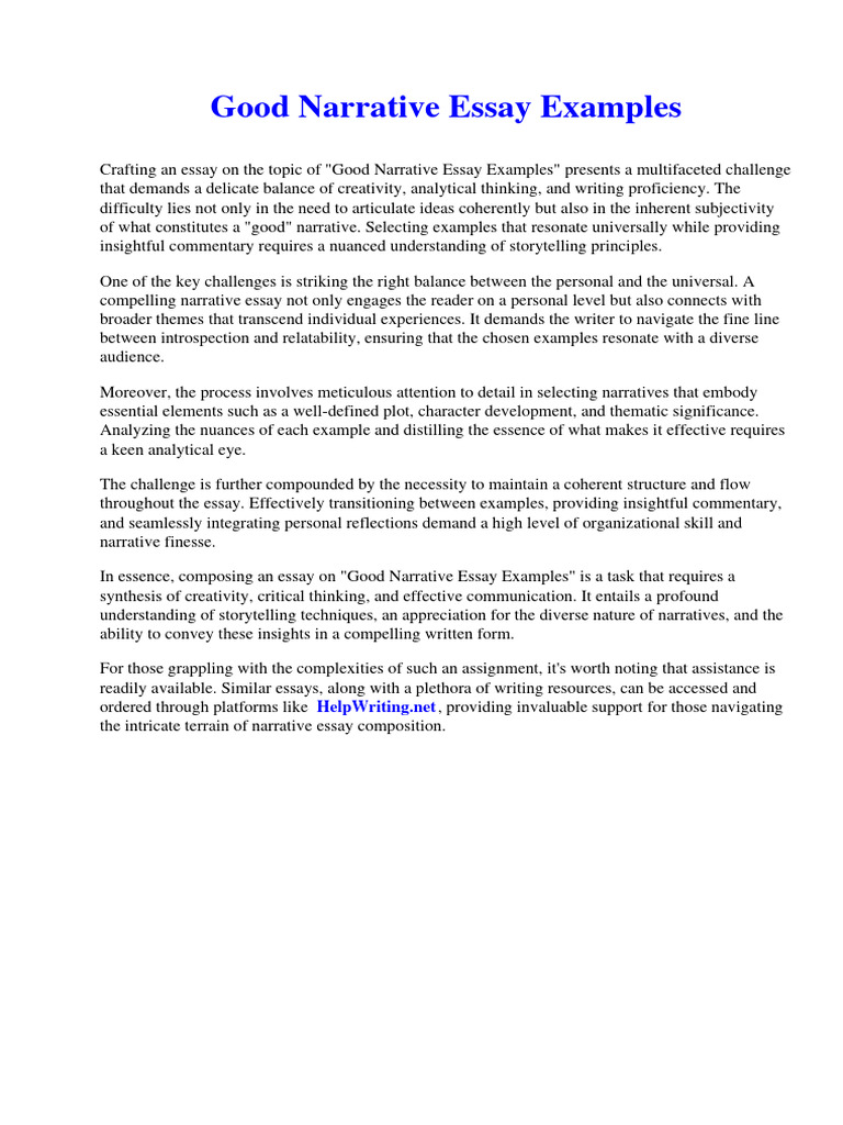 Good Narrative Essay Examples | PDF | Cannabis (Drug) | Narrative