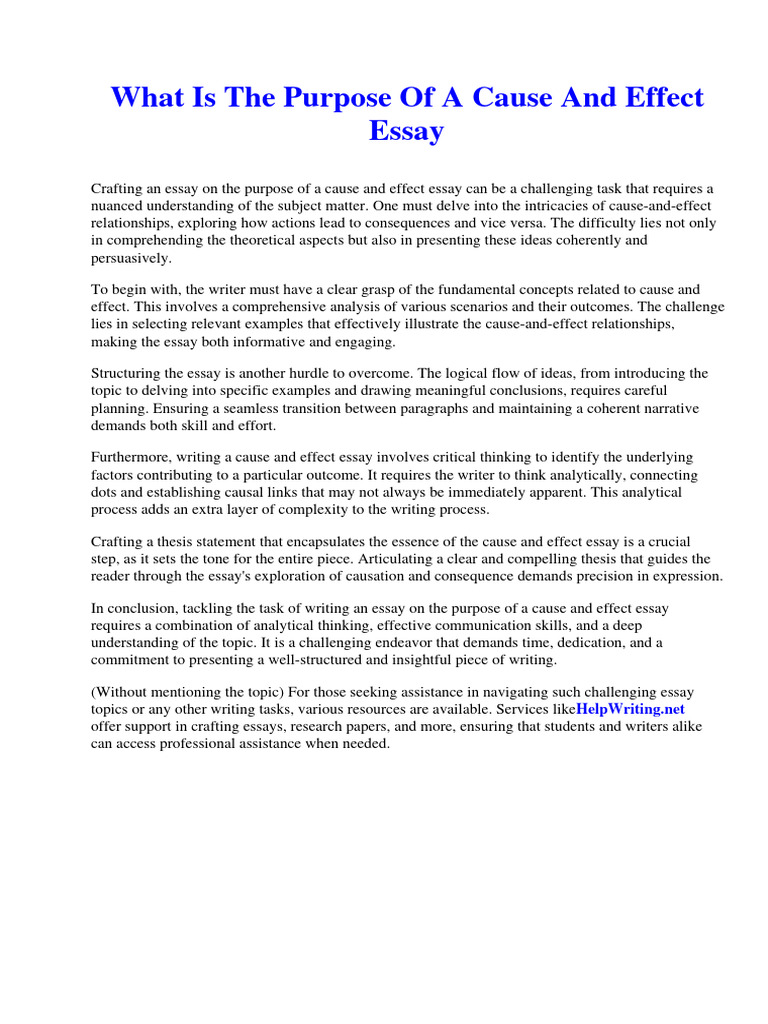 What Is The Purpose of A Cause and Effect Essay | PDF | Atrium (Heart ...