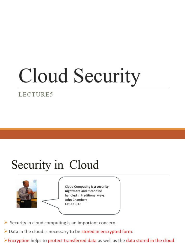 Lecture 4 - Cloud Security | PDF | Cloud Computing | Security