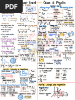 Moving Charges and Magnetism Formula Sheet | PDF | Magnetic Field | Force