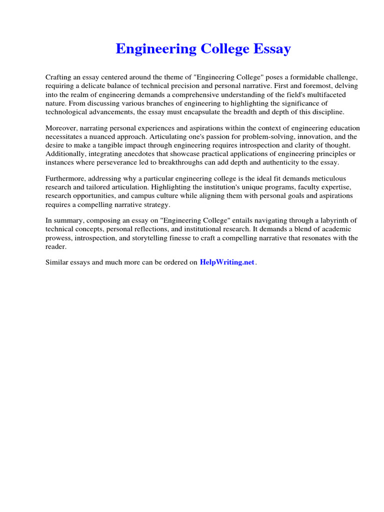 Engineering College Essay | PDF | Allergy | Milk