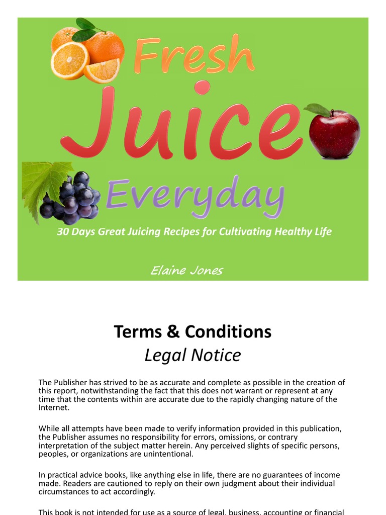 30 Days Fresh Healthy Juicing Recipes | PDF | Juice | Diet & Nutrition