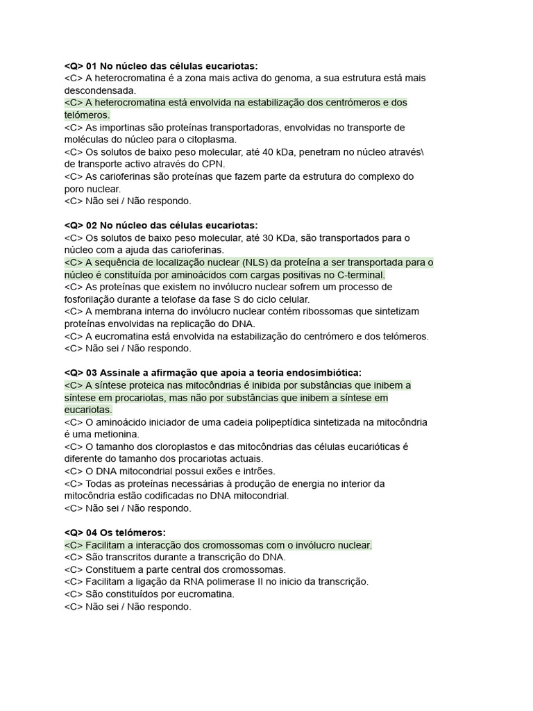 Biocel - PG | PDF | Núcleo celular | Tradução (Biologia)