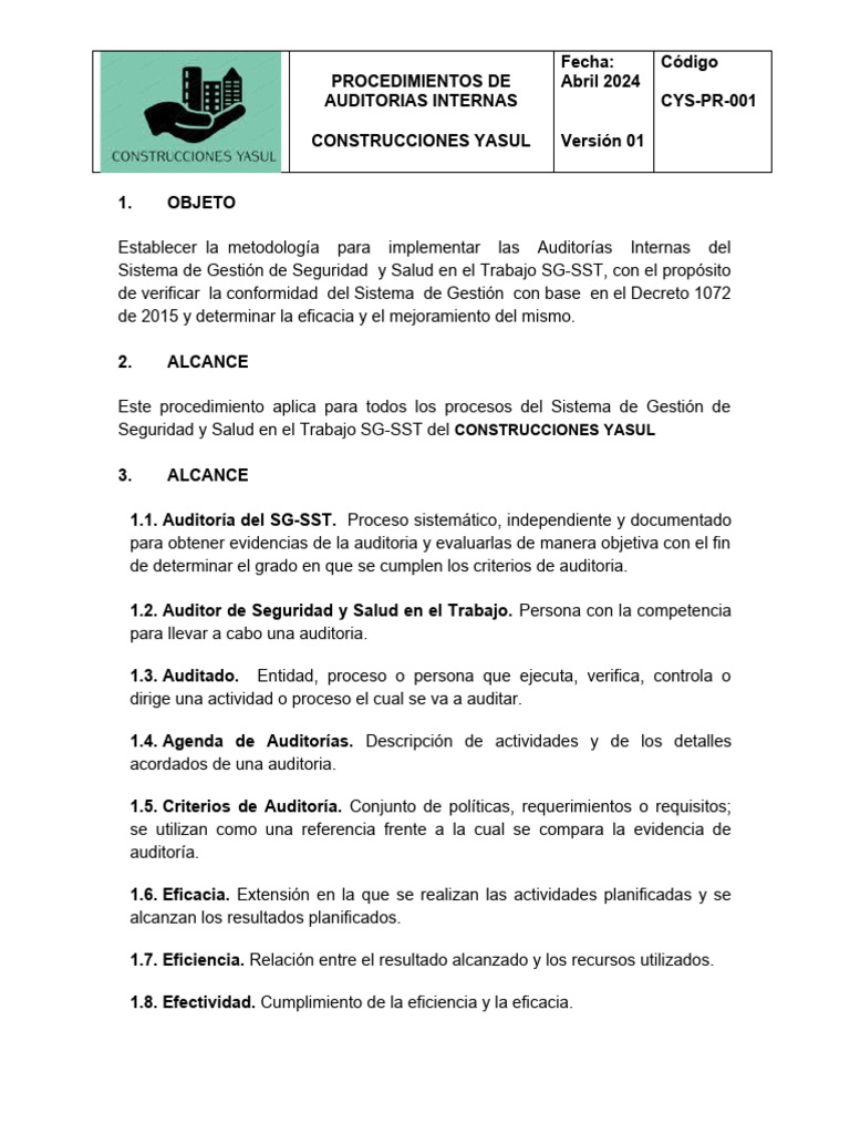Anexo 143. SST-PR-05. Procedimiento Auditorias Internas | PDF ... Anexo 143. SST-PR-05. Procedimiento Auditorias Internas | PDF ...