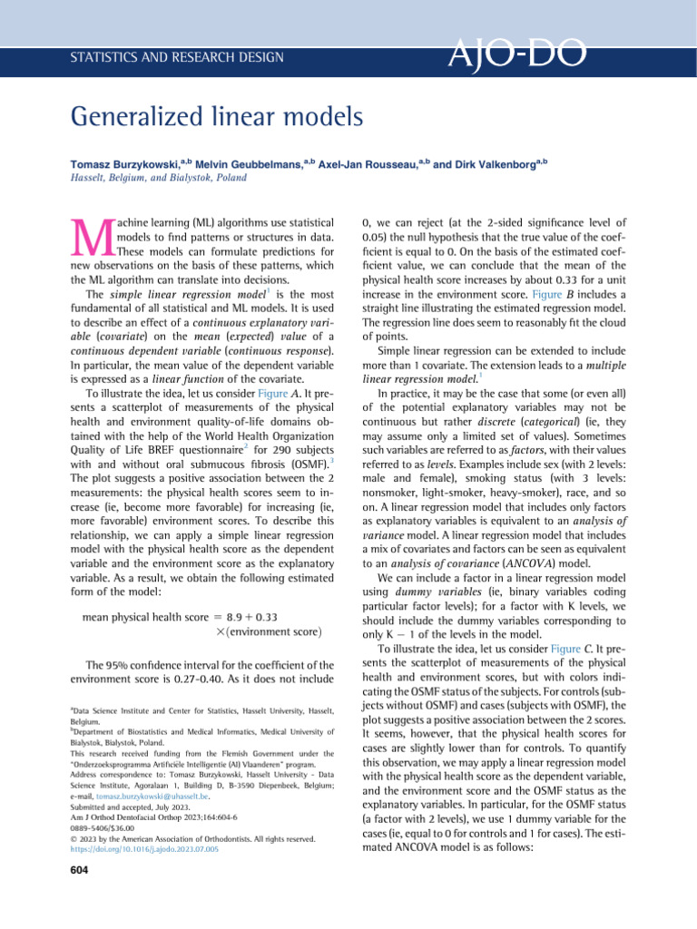 Generalized Linear Models - Ymod | PDF | Regression Analysis | Linear ...