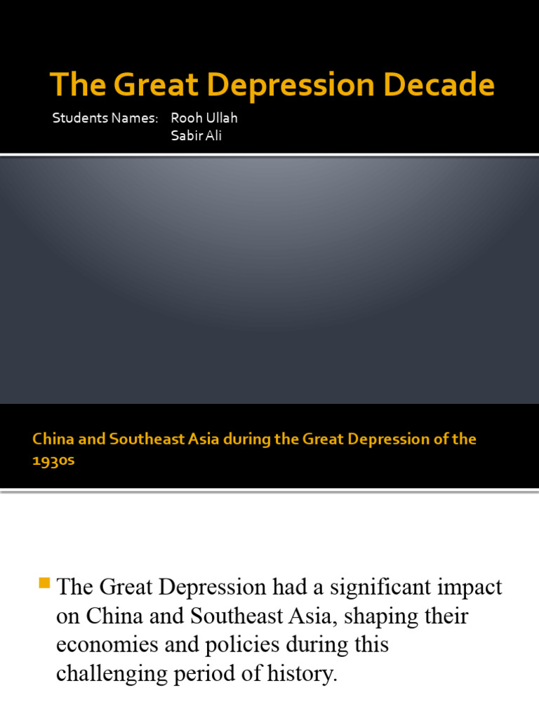 The Great Depression Decade | PDF | Great Depression | China