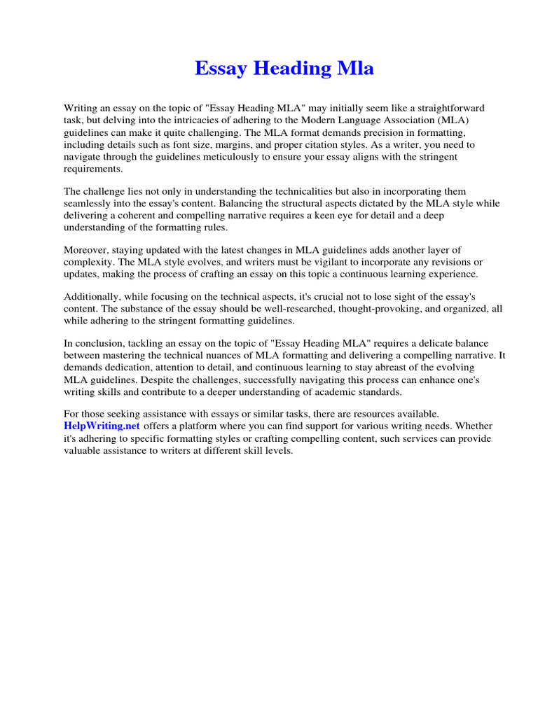 Essay Heading Mla | PDF | Operating System | Computer Program