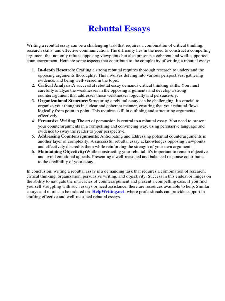 Rebuttal Essays | PDF | Diabetes | Poetry