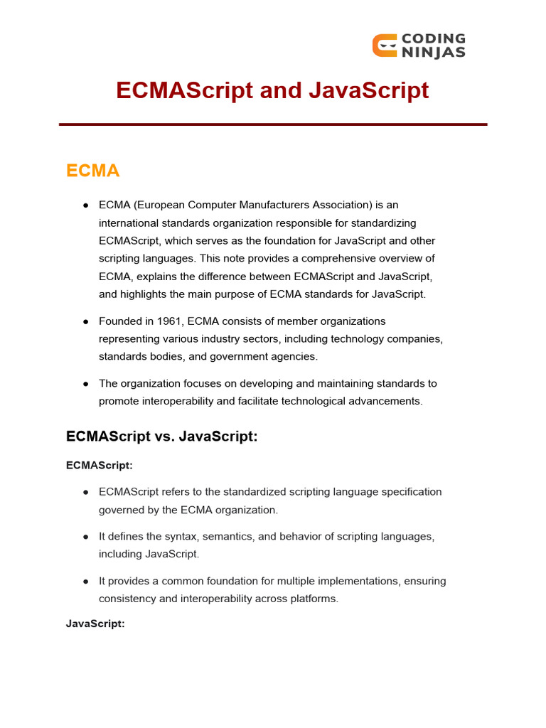 2 Ecmascript And Javascript 3312 Pdf Java Script Information Technology