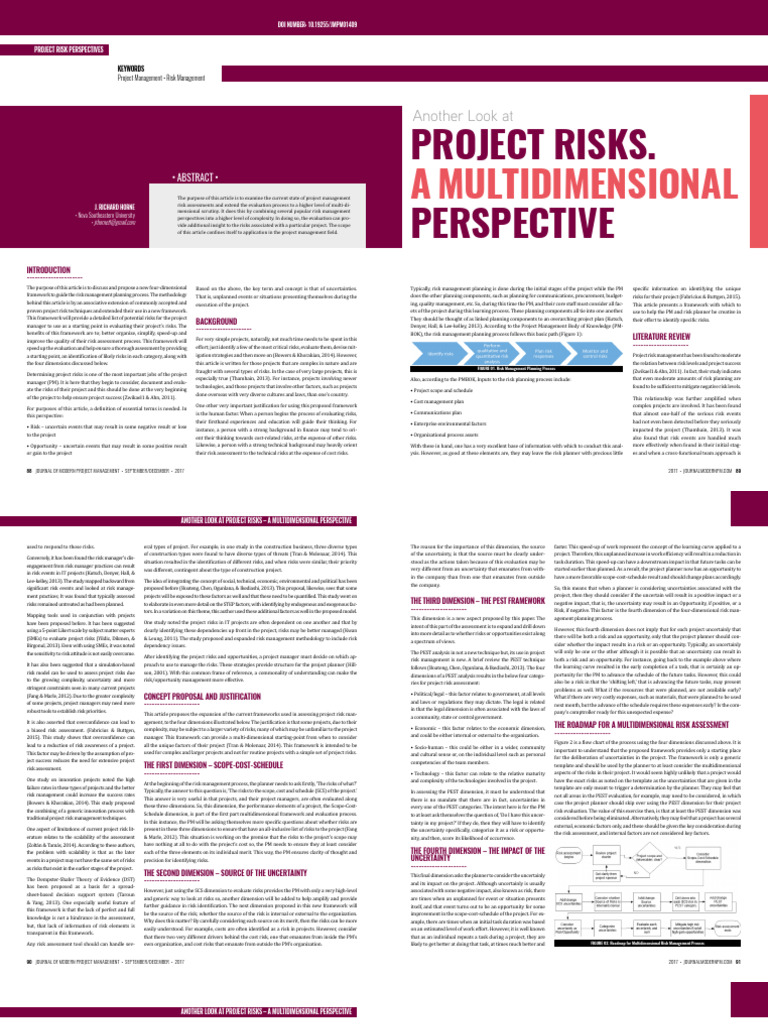 Project Risks Multidimensional Perspective | PDF | Risk | Risk Management
