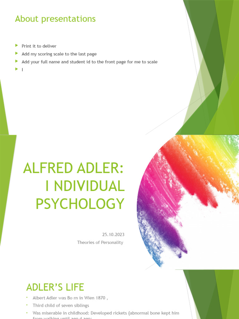 ALFRED ADLER - Week 4 | PDF | Id | Sigmund Freud