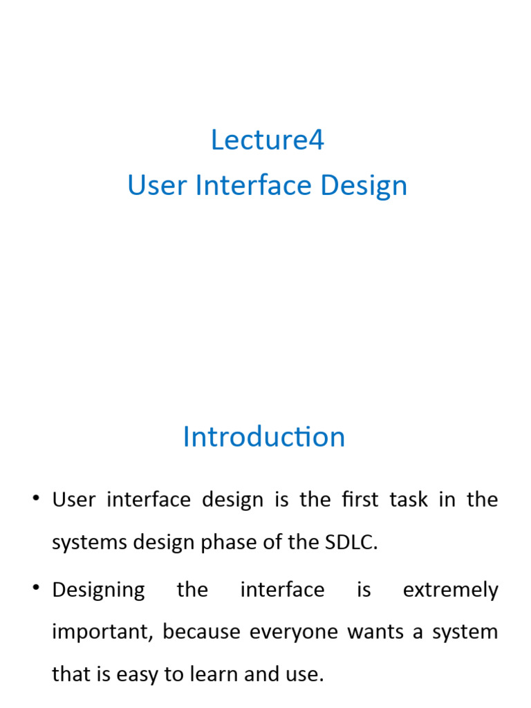 Lecture 4 | PDF | Graphical User Interfaces | Usability