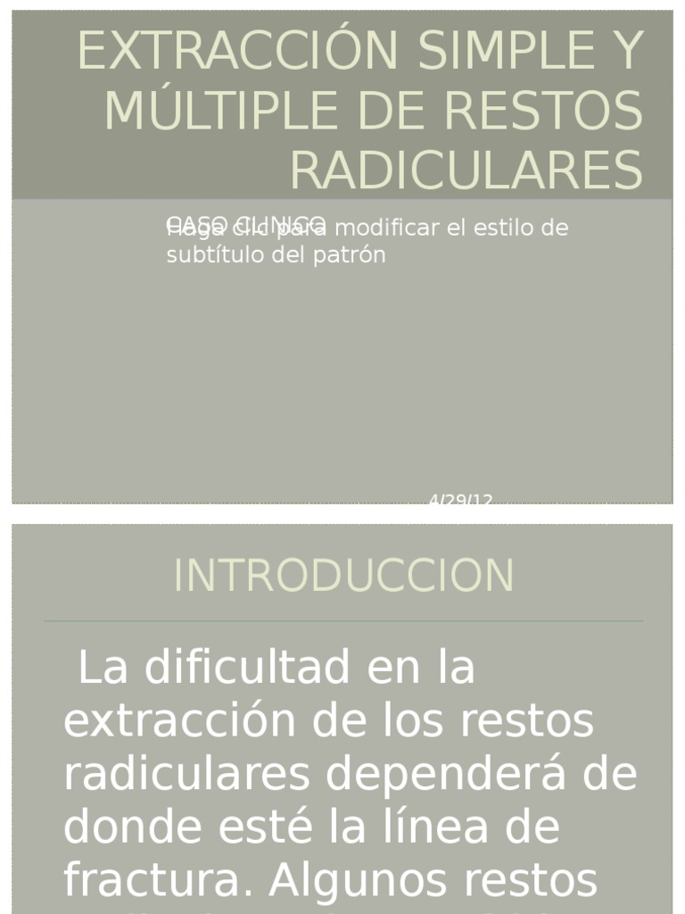 Extracción de restos radiculares múltiples: un caso clínico | PDF ...