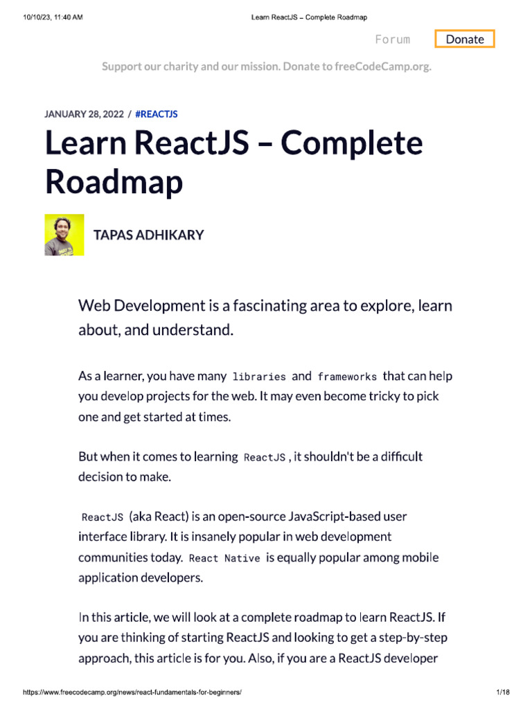 React Roadmap Pdf