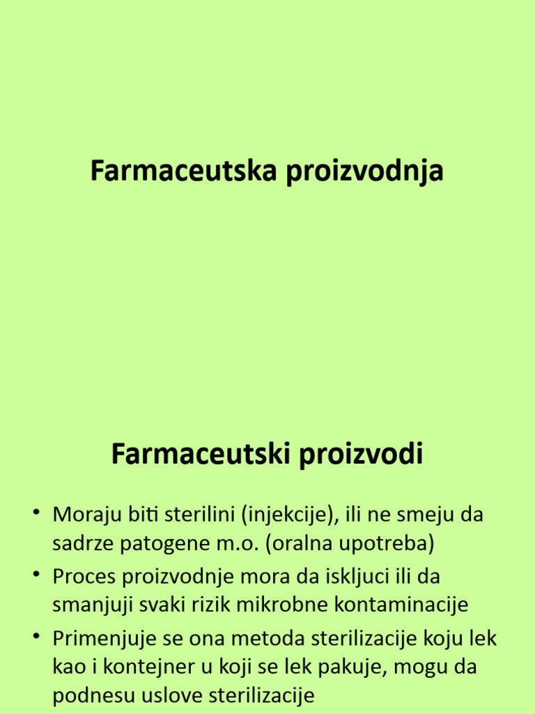 13-Farmaceutska Proizvodnja | PDF