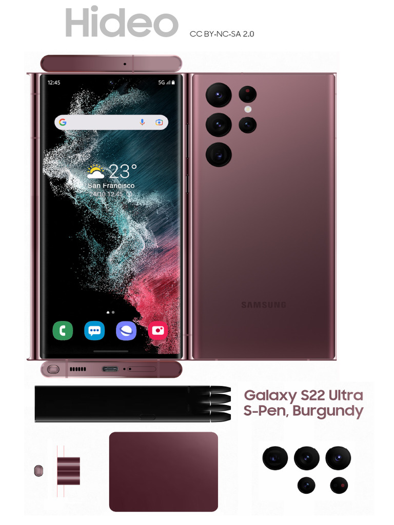 S22 Ultra Burgundy (Papercraft) | PDF