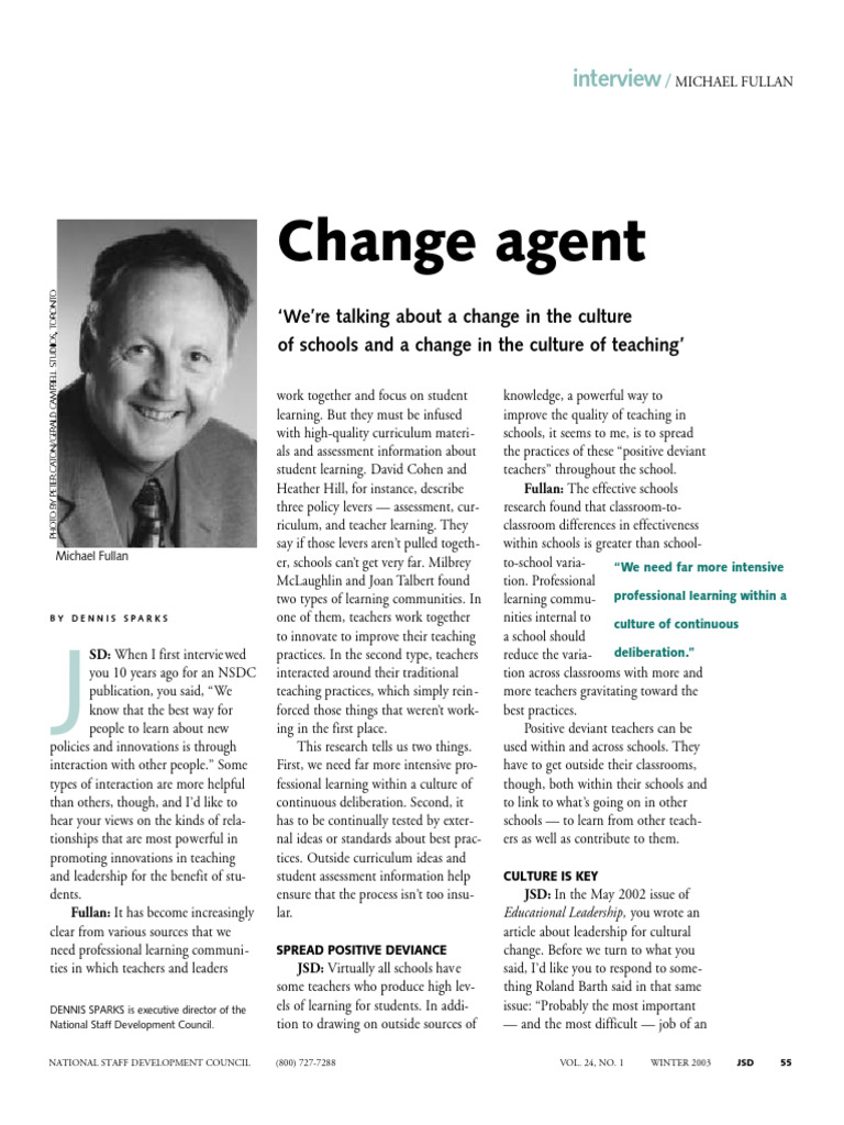 Change Agent | PDF | Teachers | Knowledge