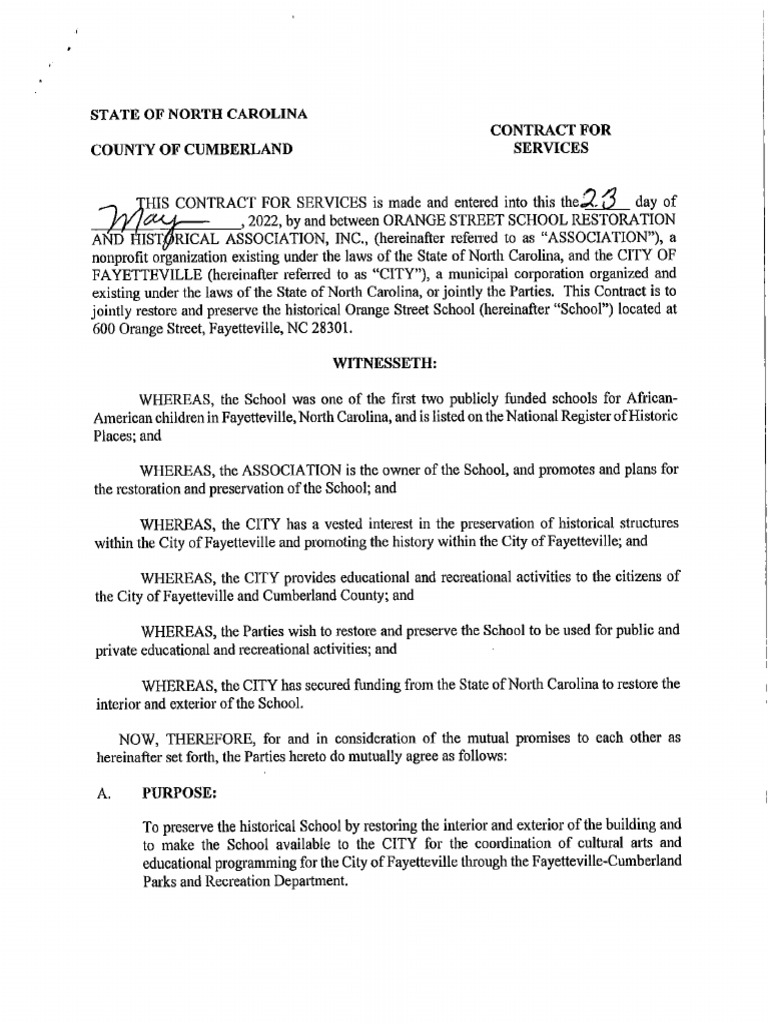 Orange Street School Restoration_06!02!2022_Fully Executed Contract | PDF