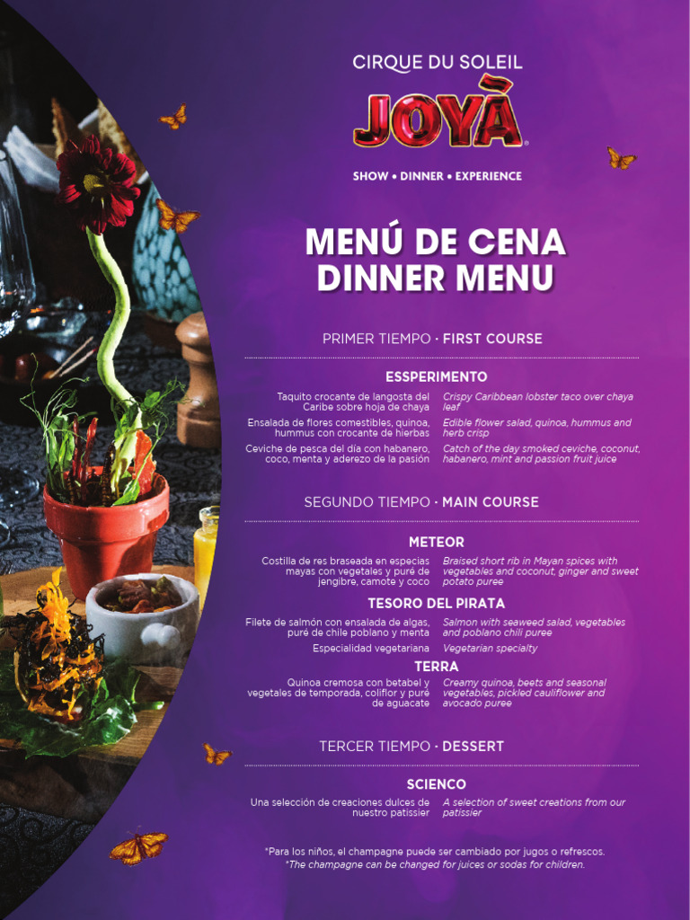 Joya Menu | PDF | Alimentos | Cocina