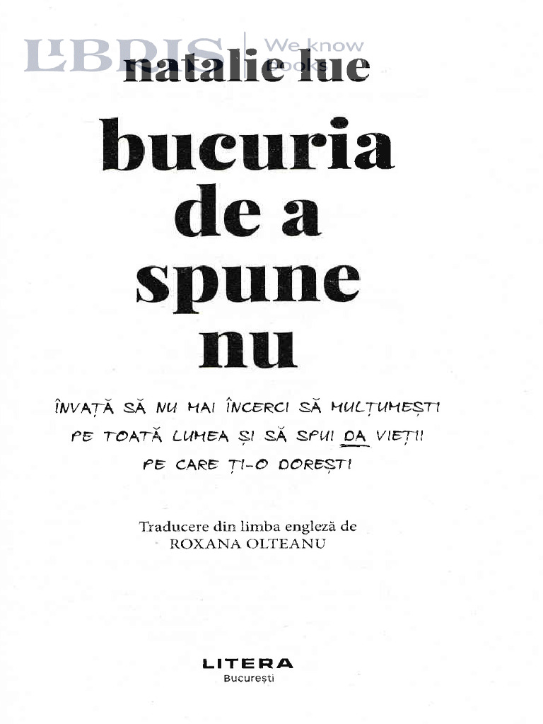 Bucuria de A Spune Nu - Natalie Lue | PDF