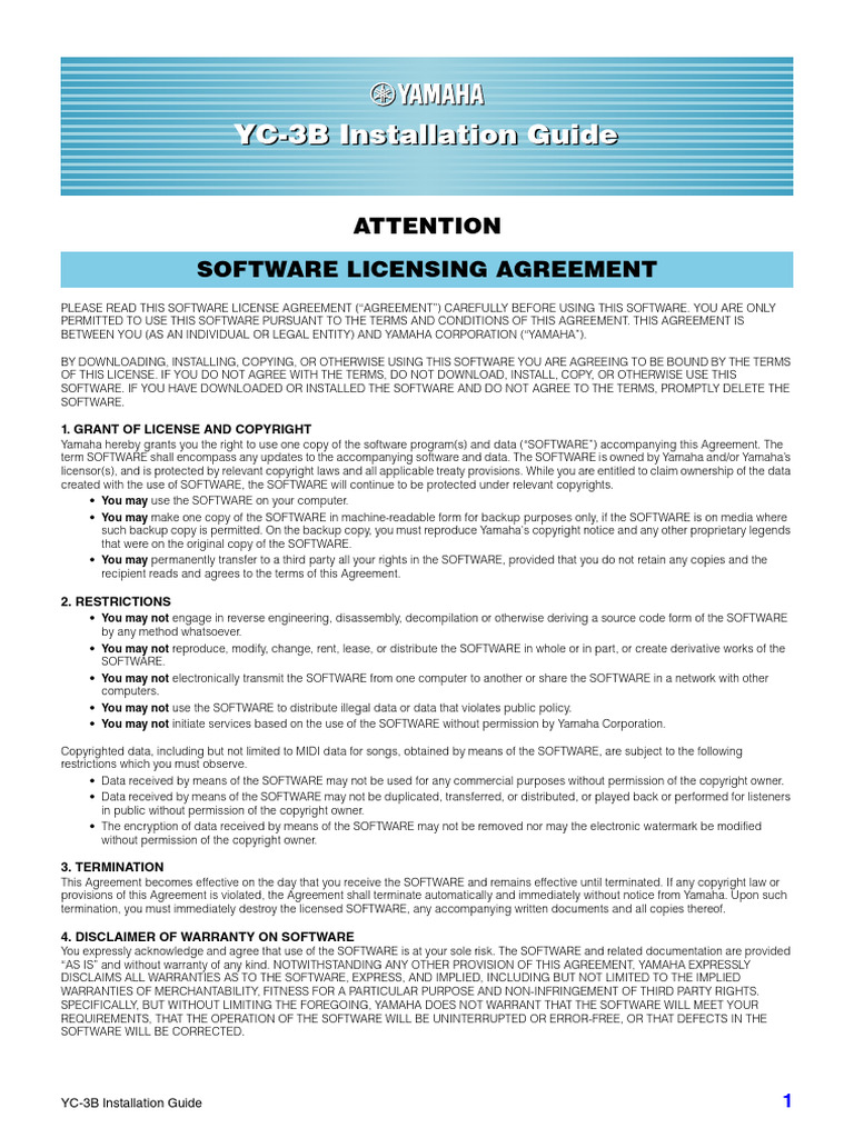 YC-3B Installation Guide | PDF | Installation (Computer Programs) | Copyright