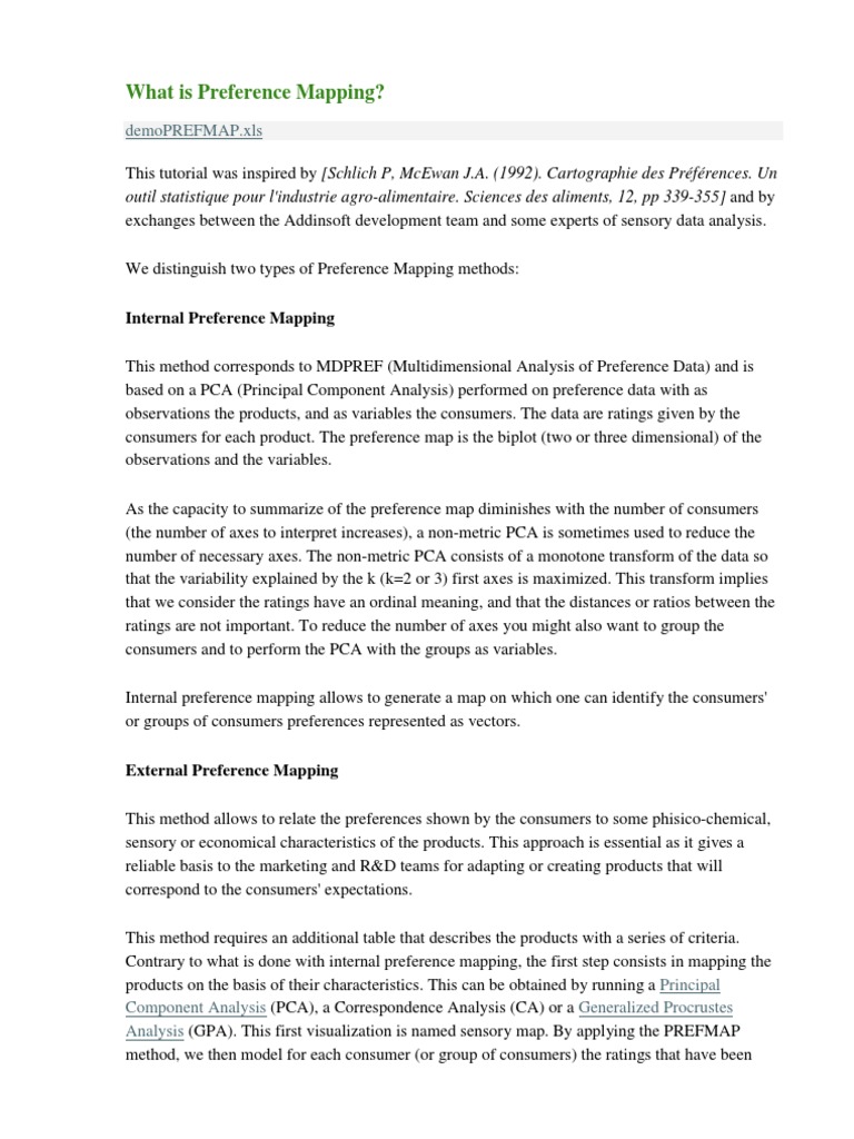 What Is Preference Mapping | PDF