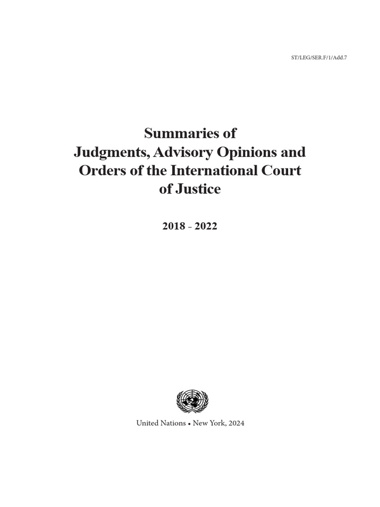 ICJ Summaries 2018-22 | PDF
