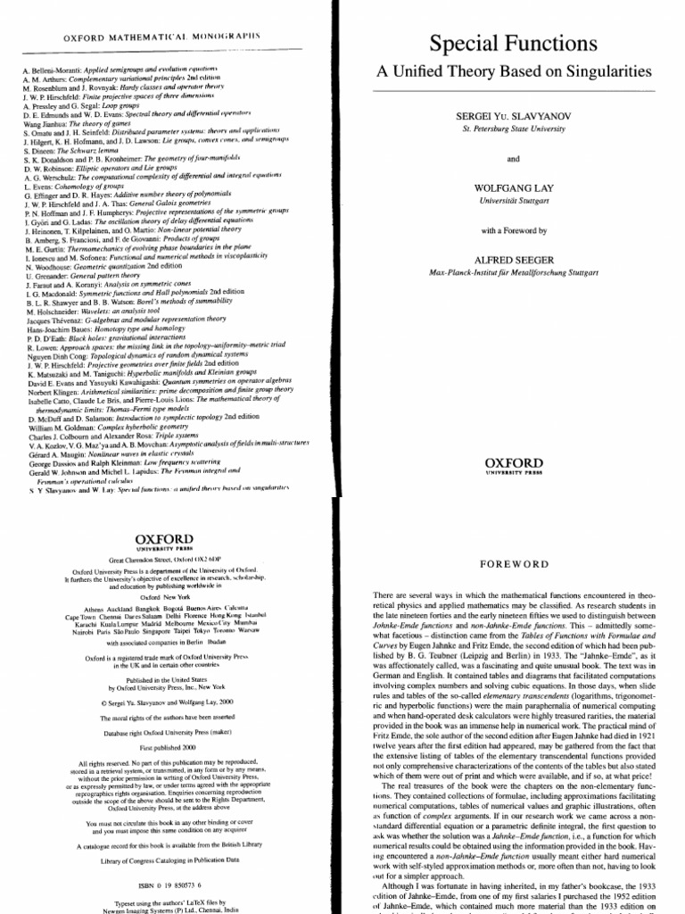 (Oxford Mathematical Monographs) Sergei Yu. Slavyanov, Wolfgang Lay ...