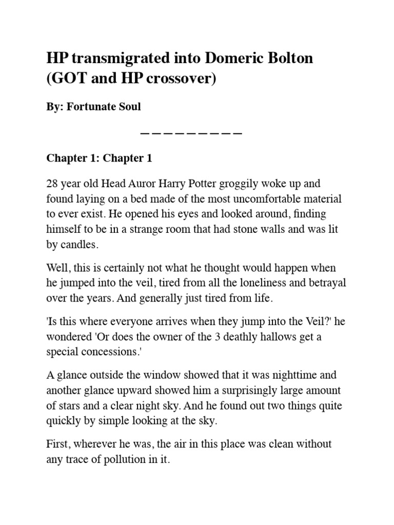 HP Transmigrated Into Domeric Bolton | PDF
