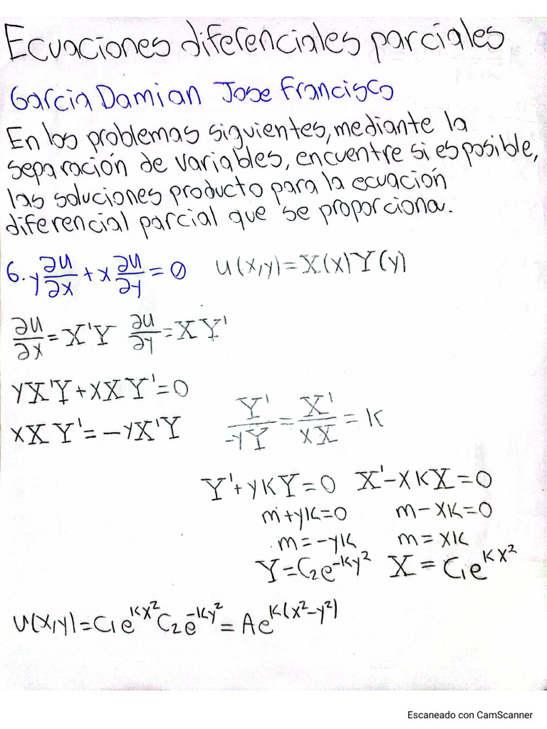 Ecuaciones Diferenciales Derivadas Parciales | PDF