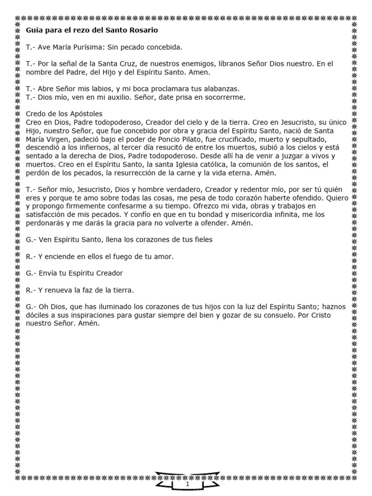 Guía para El Rezo Del Santo Rosario | PDF | María, madre de Jesús | Jesús