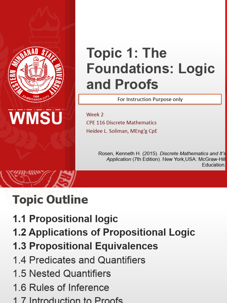 Topic 1.1 1.3 Proposition and Equivalanece | PDF | If And Only If | Logic