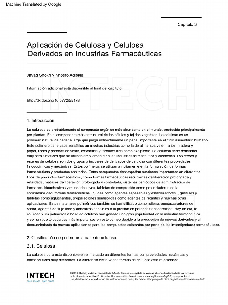 Application of Cellulose and Cellulose Derivatives | PDF | Medicamentos ...