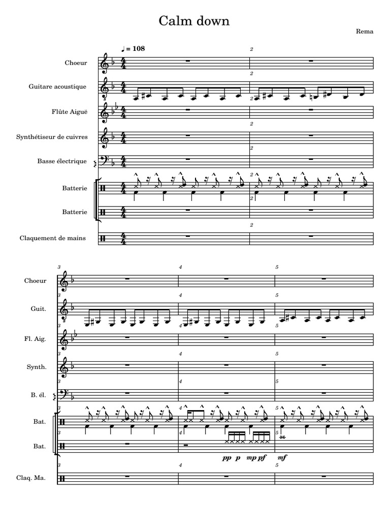 Calm Down Rema | PDF | Musique populaire | Technologie musicale