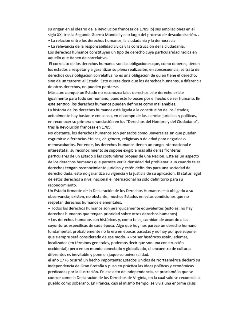 Historia y Características de los Derechos Humanos | PDF | Derechos ...