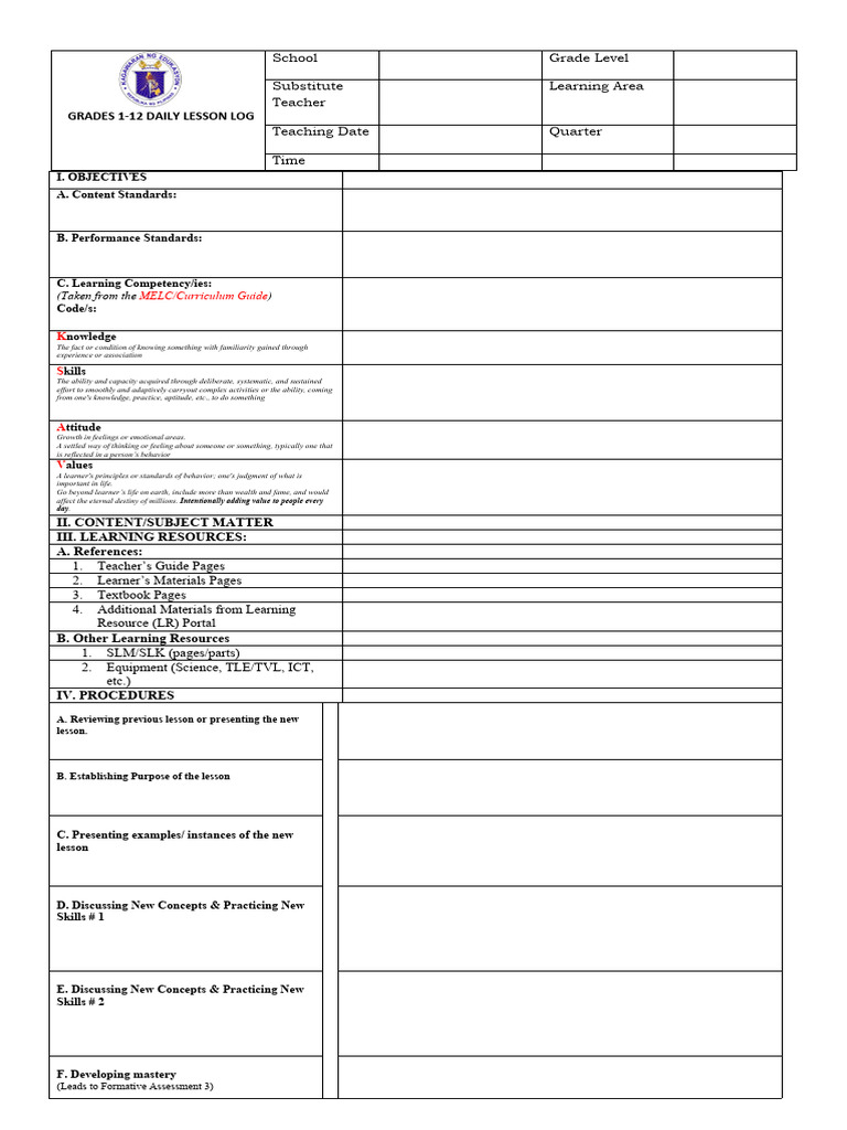 DLP One Day Formatv3 2 | PDF | Learning | Educational Assessment