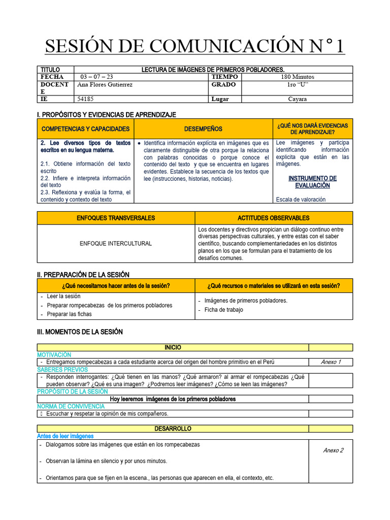 Sesion 1 - C - U5 | PDF | Evaluación | Aprendizaje