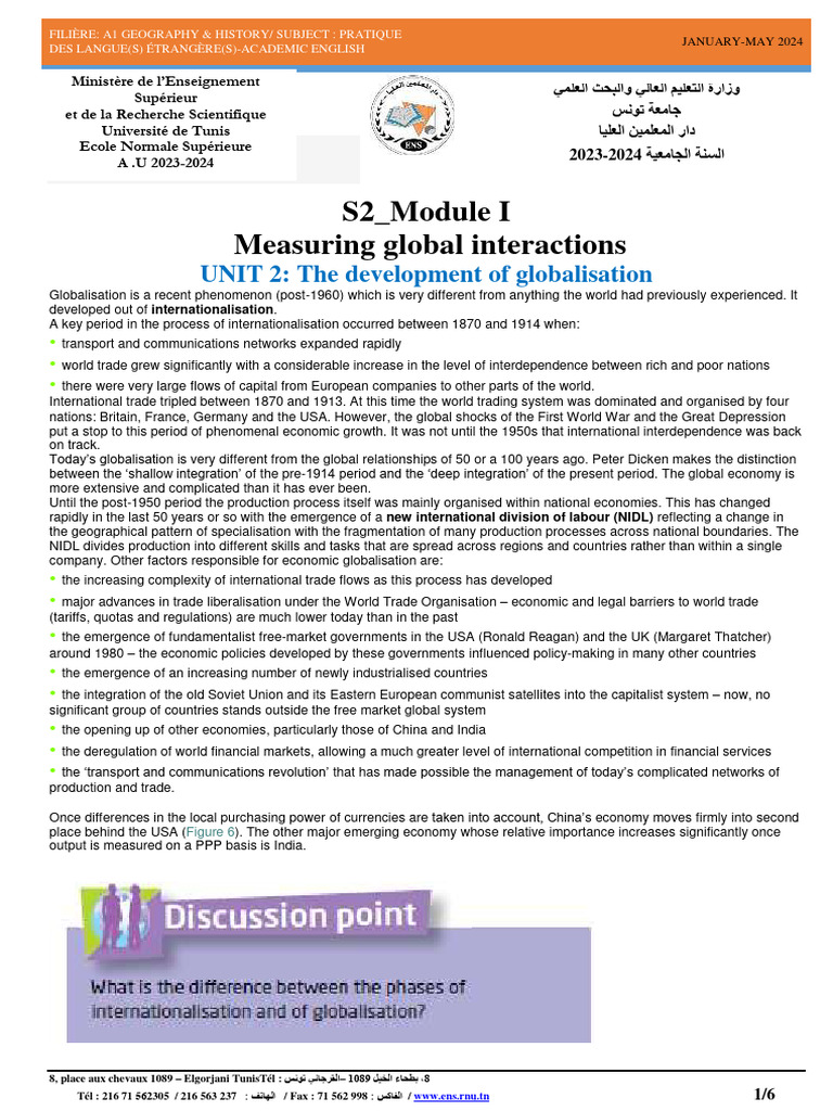 A1 Geog-His - Mod2 - Unit 2 - Dimensions of Globalisation | Download Free PDF | Globalization ...