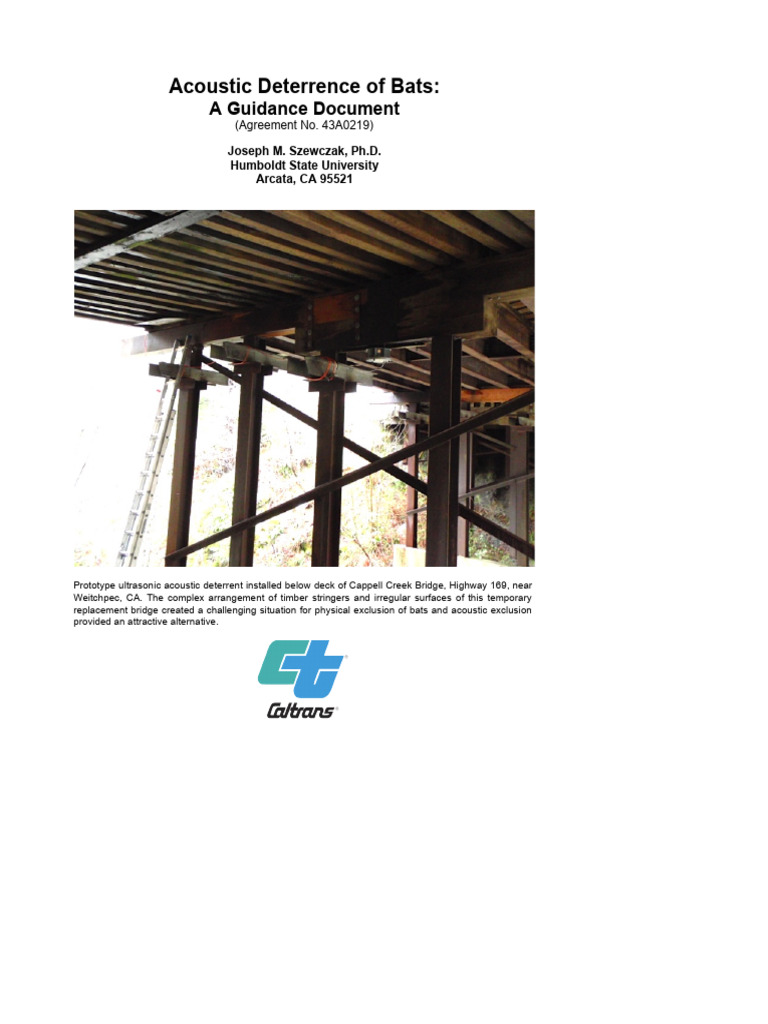 Bat Deterrence Guidance | PDF | Ultrasound | Bat