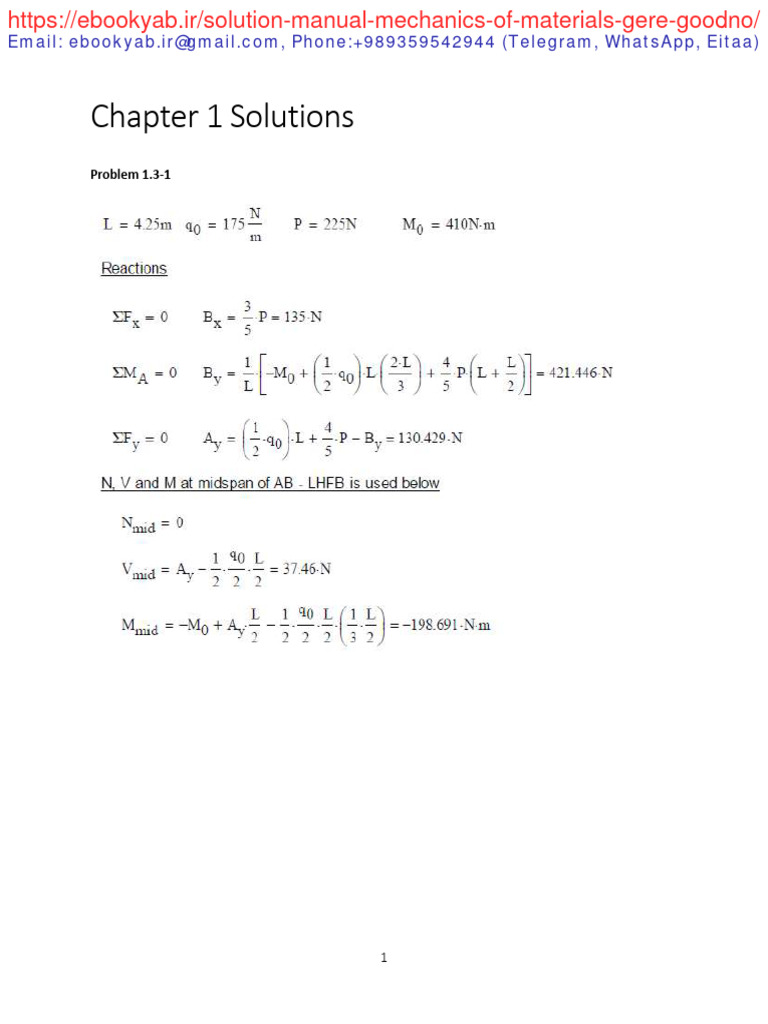 Sample For Solution Manual For Mechanics of Materials 9th SI Edition by ... Sample For Solution Manual For Mechanics of Materials 9th SI Edition by ...