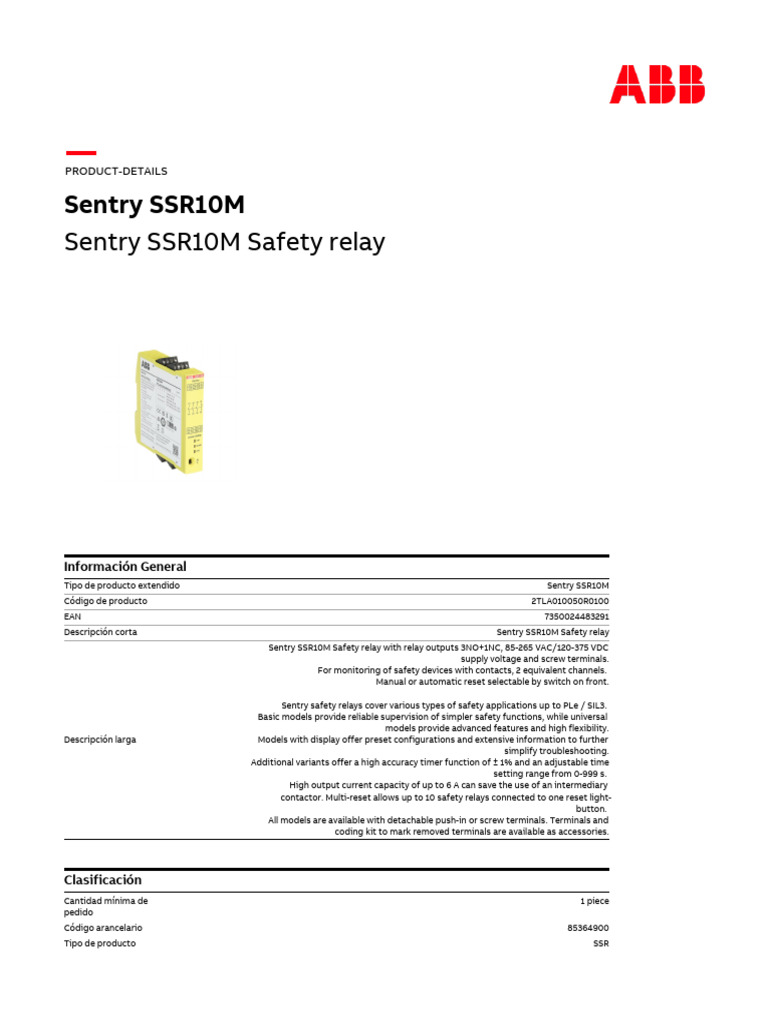 Relay ABB SSR10M | PDF | Relay | Switch