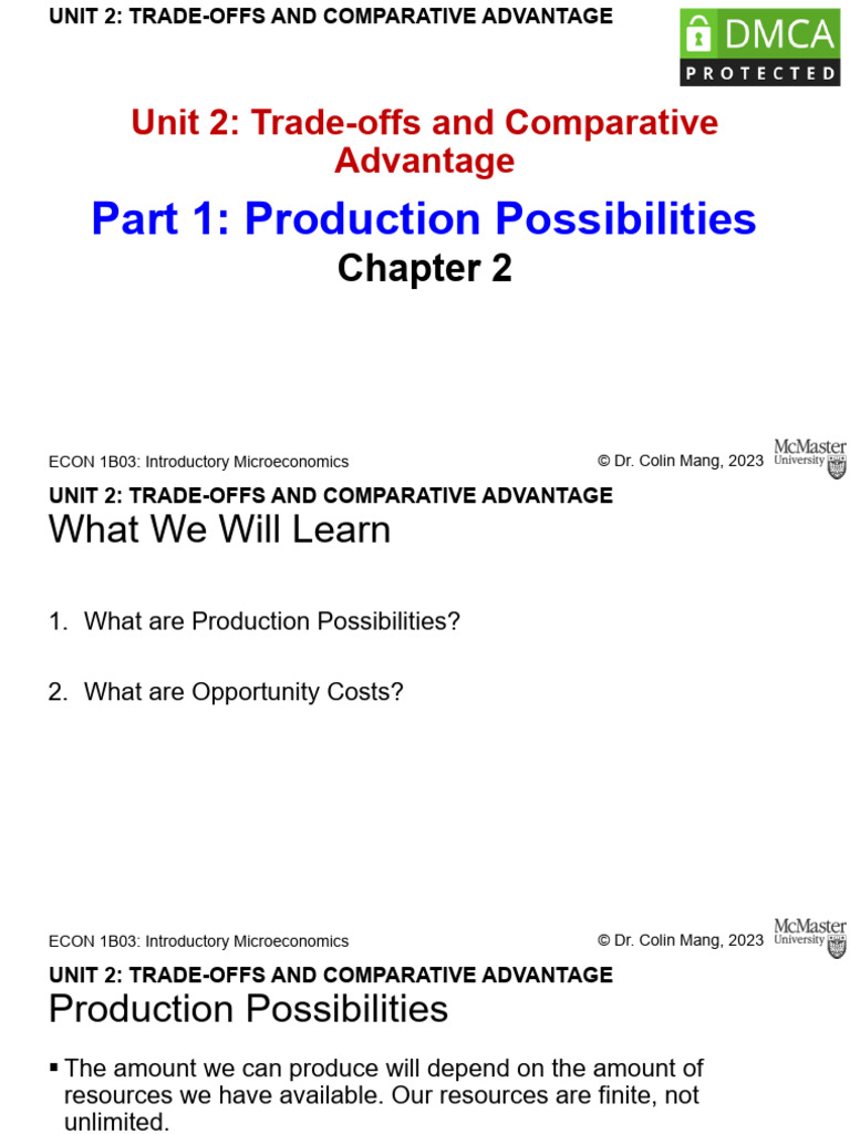 Unit 2 Comparative Advantage | PDF | Loans | Saving