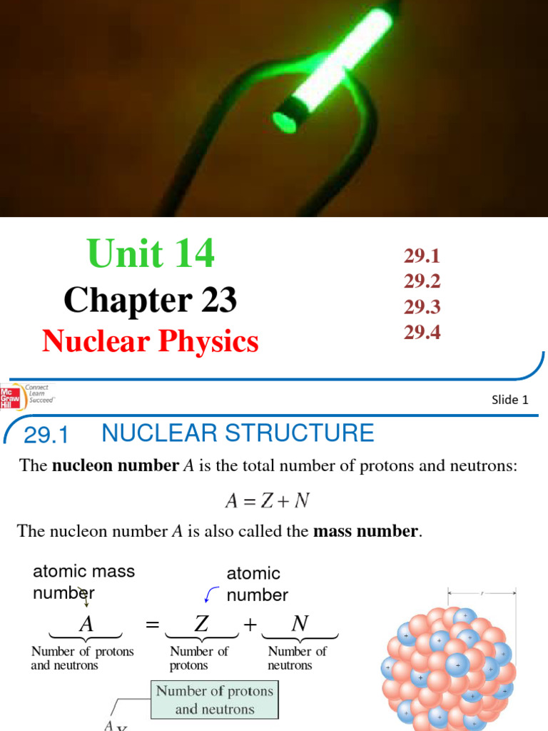 UNIT 14-PHY 131-Chapter 29-Nuclear Physics | PDF | Radioactive Decay | Neutron