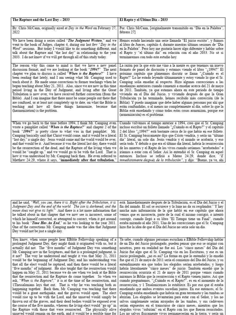 The Rapture and The Last Day - 2033 ENG 10.10.2023 SPAN 17.01.2024 ...